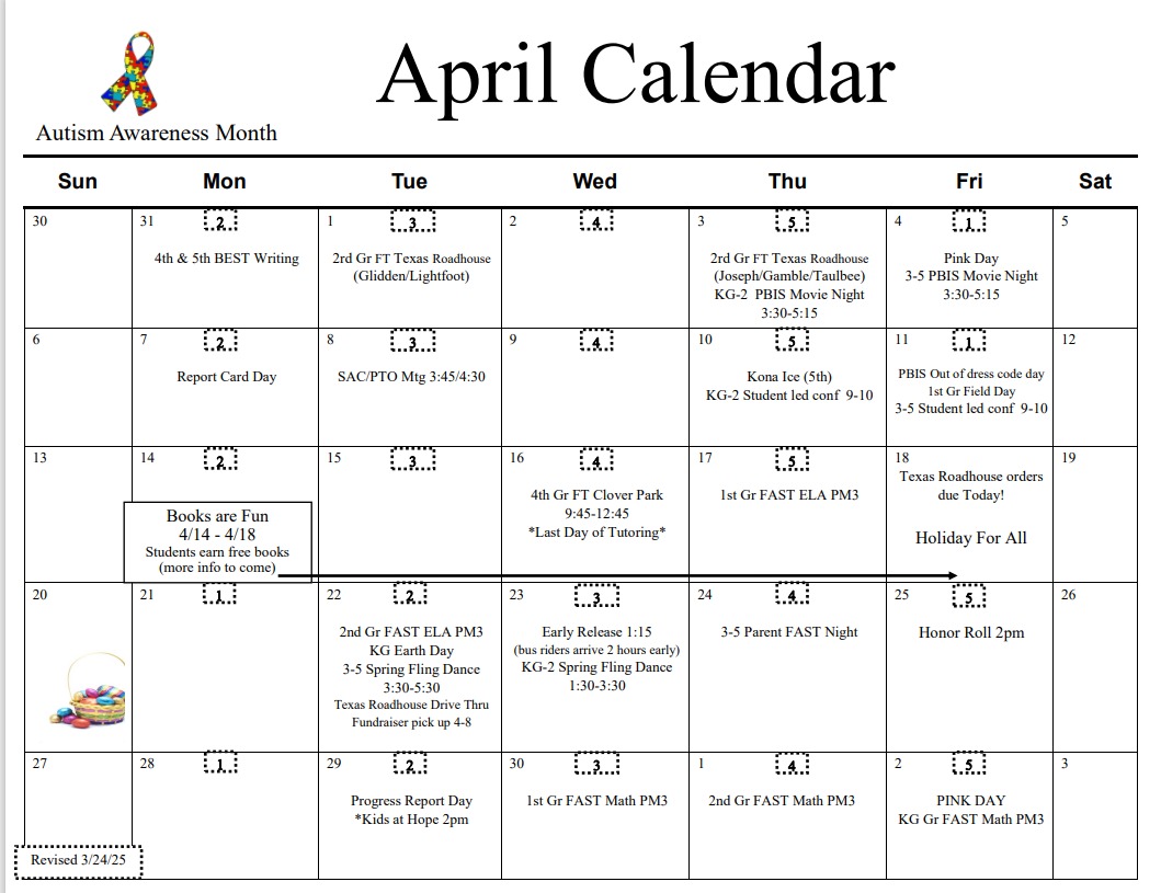 Calendar – Bayshore Elementary