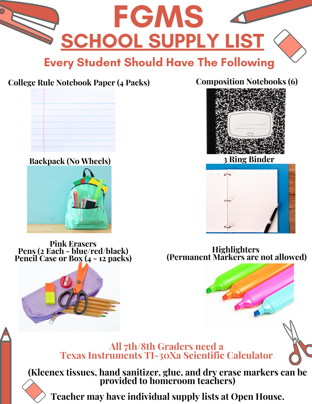 School Supply List - Forest Grove Middle School