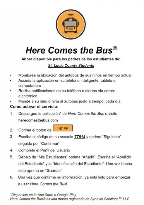 Bus Information – Floresta Elementary School