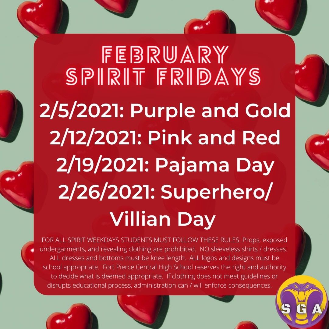 February Spirit Fridays – Fort Pierce Central