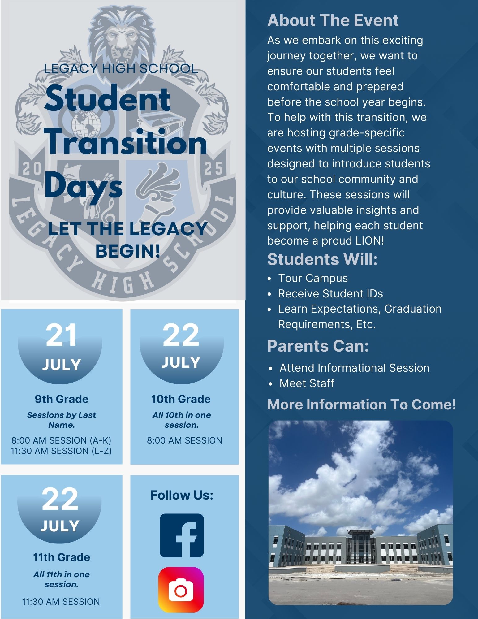 Transition Days – Legacy High School