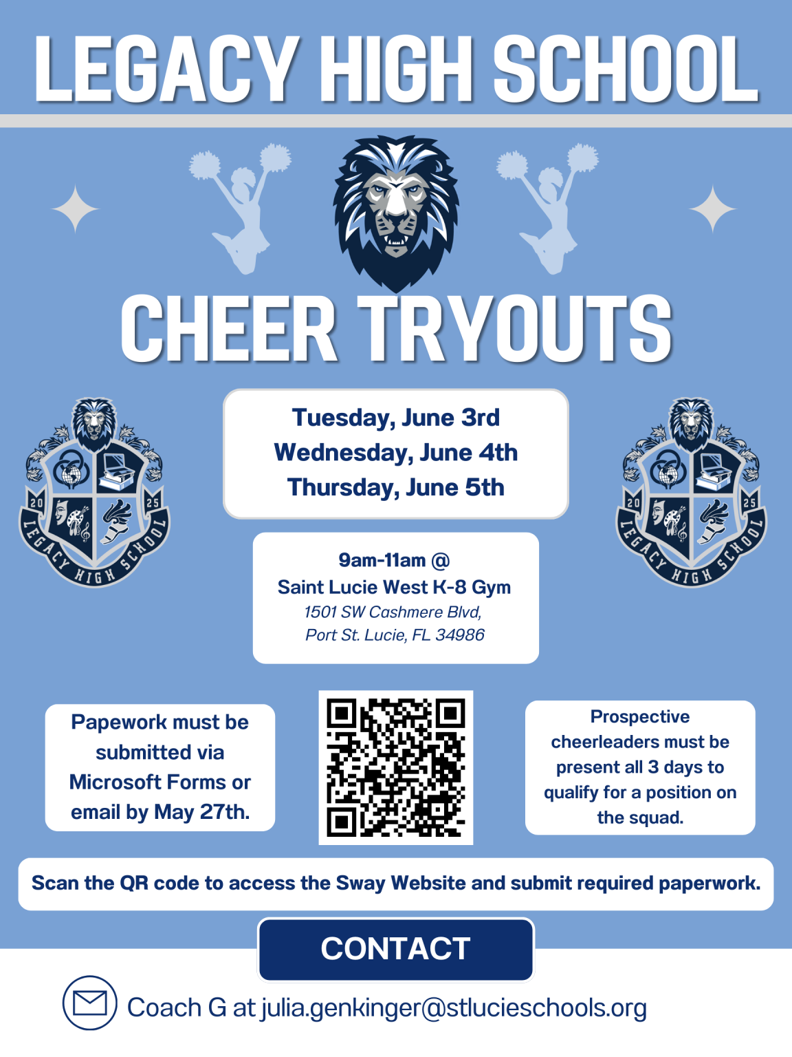 Cheerleading Tryouts – Legacy High School