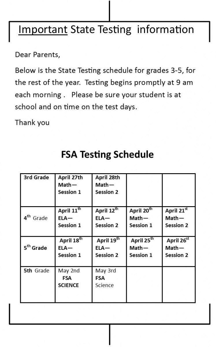 Parent testing letter – Lawnwood Elementary