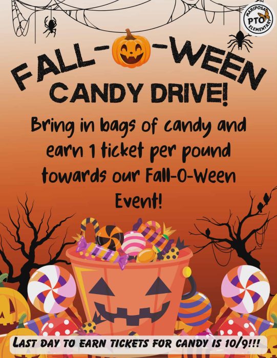 Falloween Candy Drive 2025 – Mariposa Elementary