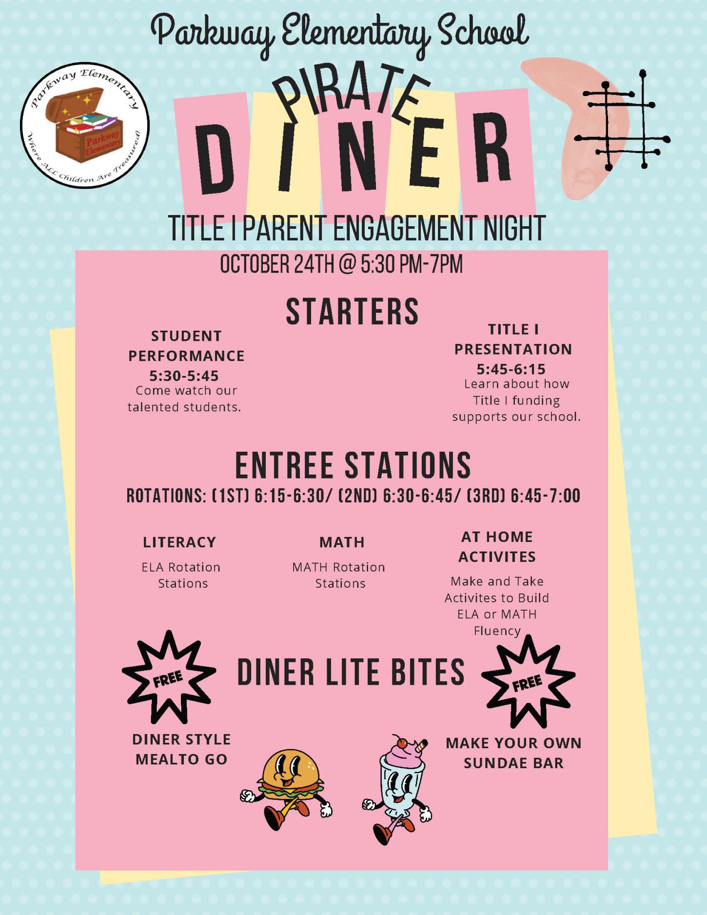 Come to our Pirate Diner October 24 for Parent Engagement Night ...