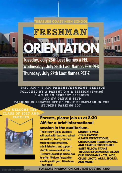 Incoming Freshmen – Treasure Coast High School