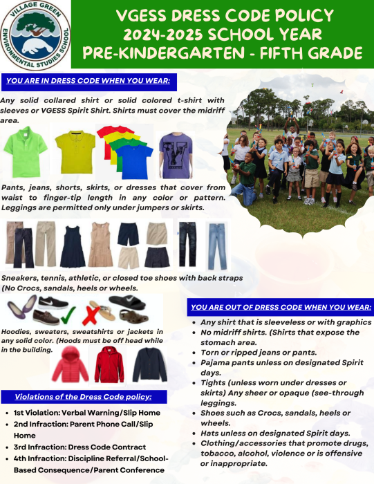 Dress Code – Village Green Environmental Studies School