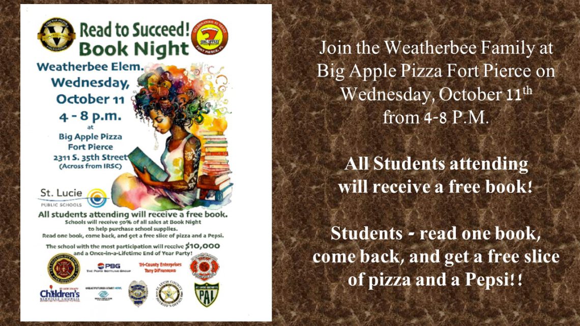 Read To Succeed at Big Apple Pizza • October 11th – Weatherbee Elementary