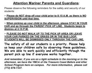 Parent Drop Off and Pick Up Reminders – Weatherbee Elementary